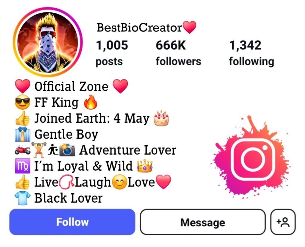 130+ Free Fire Bio For Instagram - Free Fire Gaming Instagram Bio