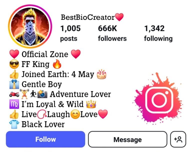 130+ Free Fire Bio For Instagram - Free Fire Gaming Instagram Bio