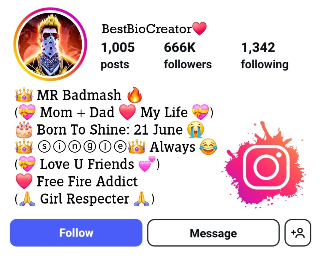 130+ Free Fire Bio For Instagram - Free Fire Gaming Instagram Bio